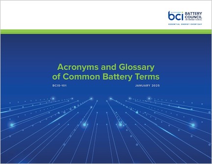 BCI Glossary of Common Battery Terms (BCIS-101) | Battery Council ...